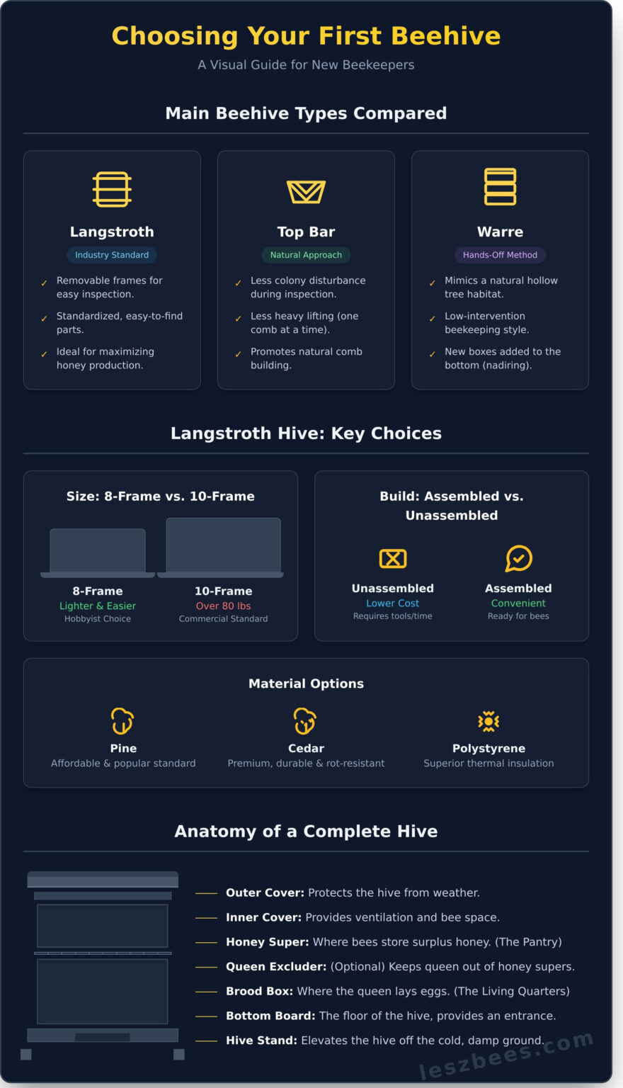 Choosing Your First Beehive: A Simple Guide for Beginners - Les's Bees